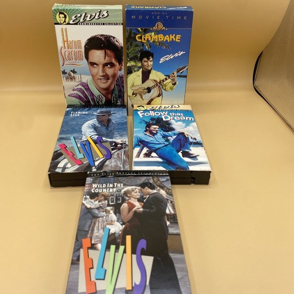 Media | Elvis Vhs Lot Of 5 Elvis Presley Harum Scarum Clambake Flaming ...